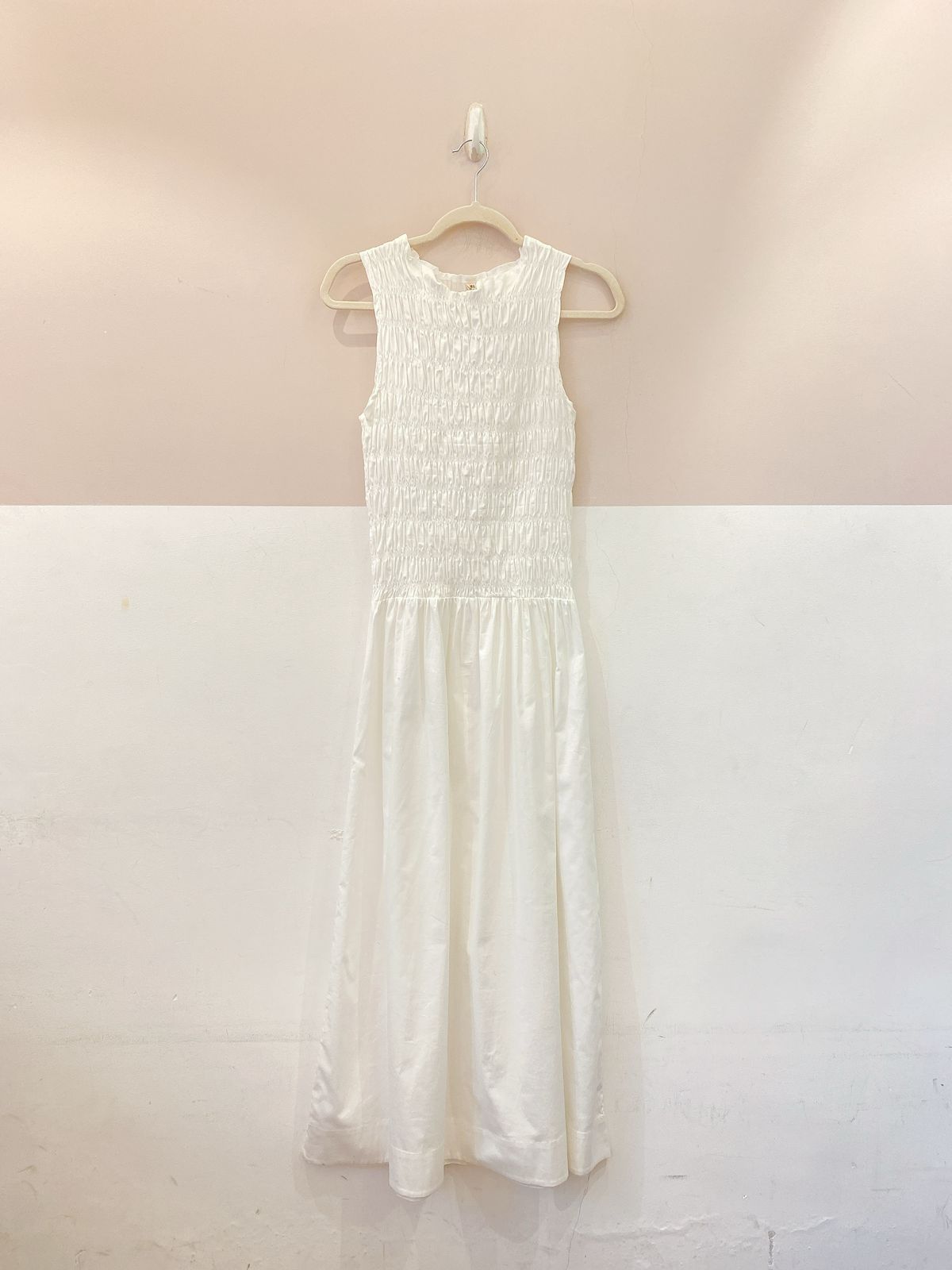 Vestido midi off white busto Panô M – Desapego Luana Gabrielle