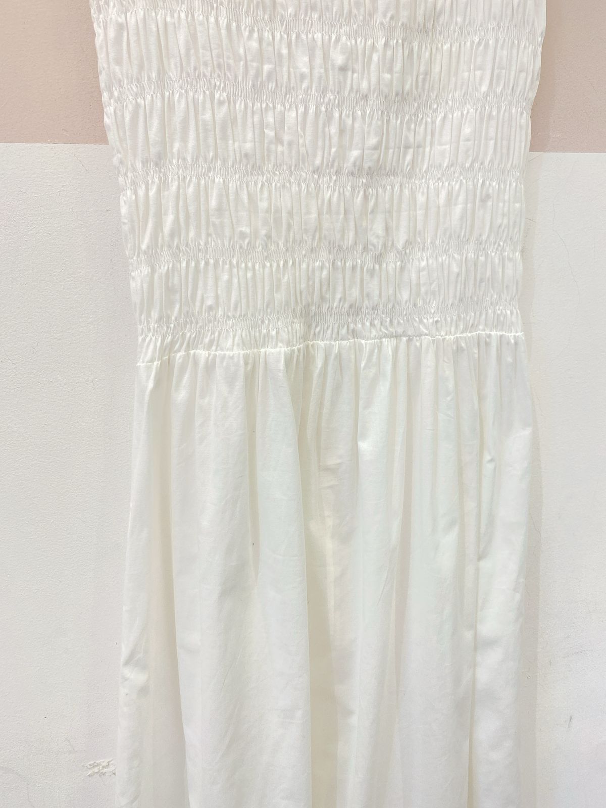 Vestido midi off white busto Panô M – Desapego Luana Gabrielle